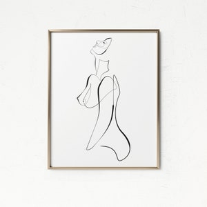 One Line Art Print Woman Body Line Drawing Single Line - Etsy
