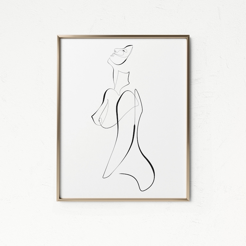 One Line Art Print Woman Body Line Drawing Single Line - Etsy