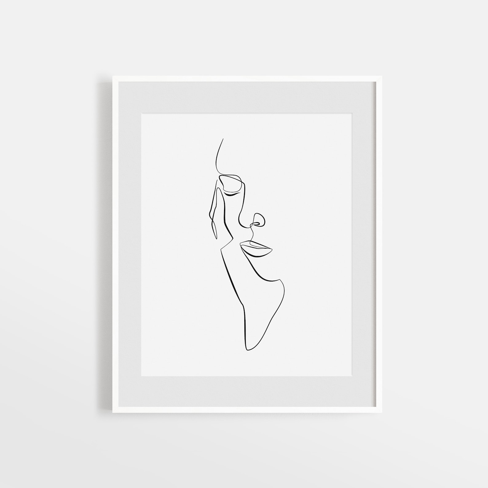 Simple Abstract Face Drawing Print Female Line Minimal Face | Etsy