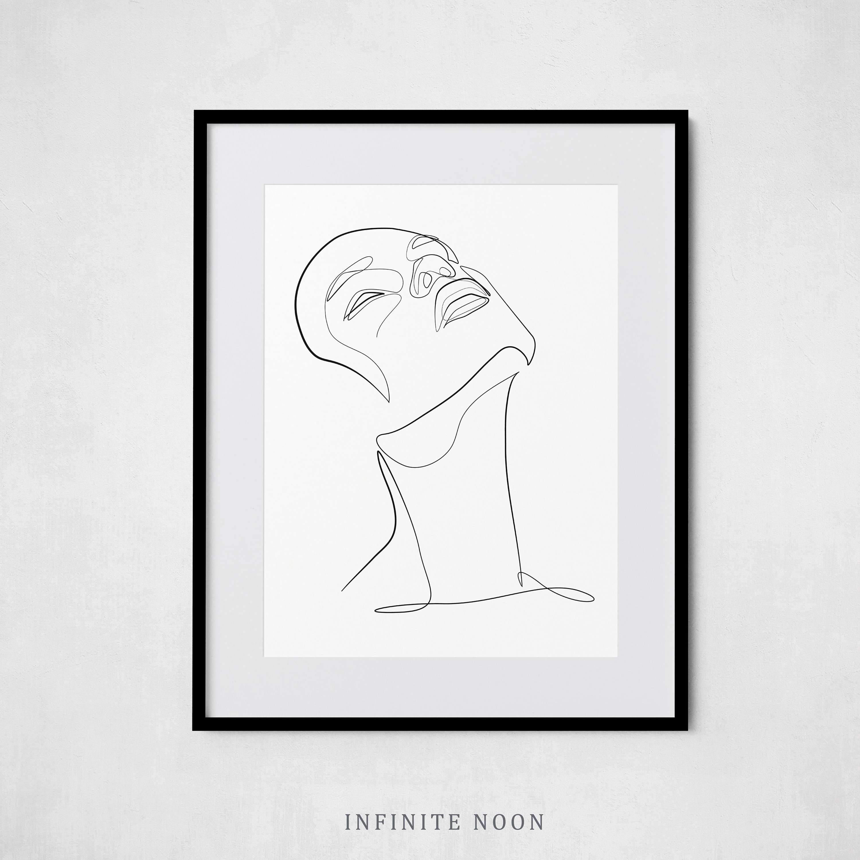 Single Line Face Printable Drawing, Abstract Facial Art, Feminine Body ...