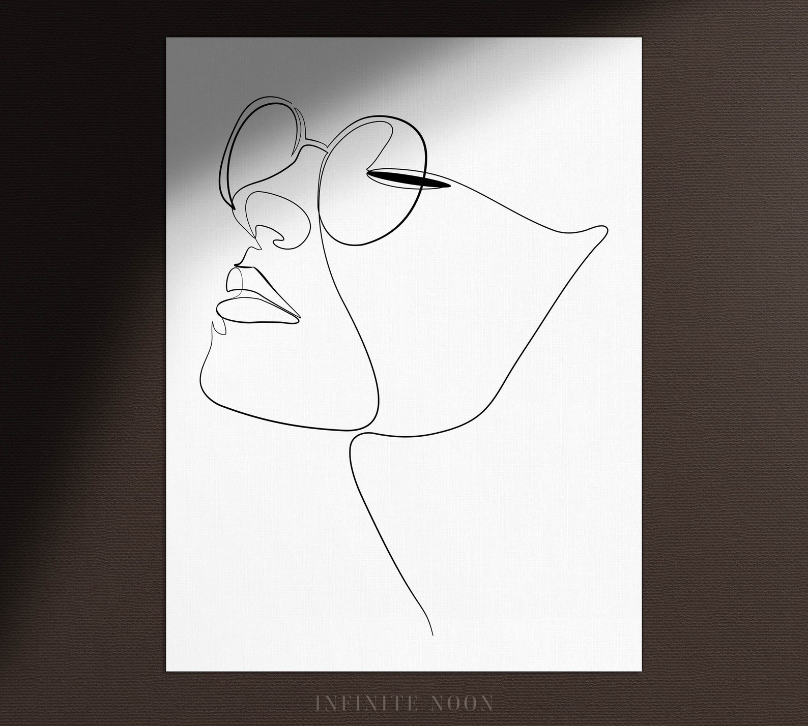 Woman Eye Glasses Line Drawing Abstract Face Line Art Print | Etsy