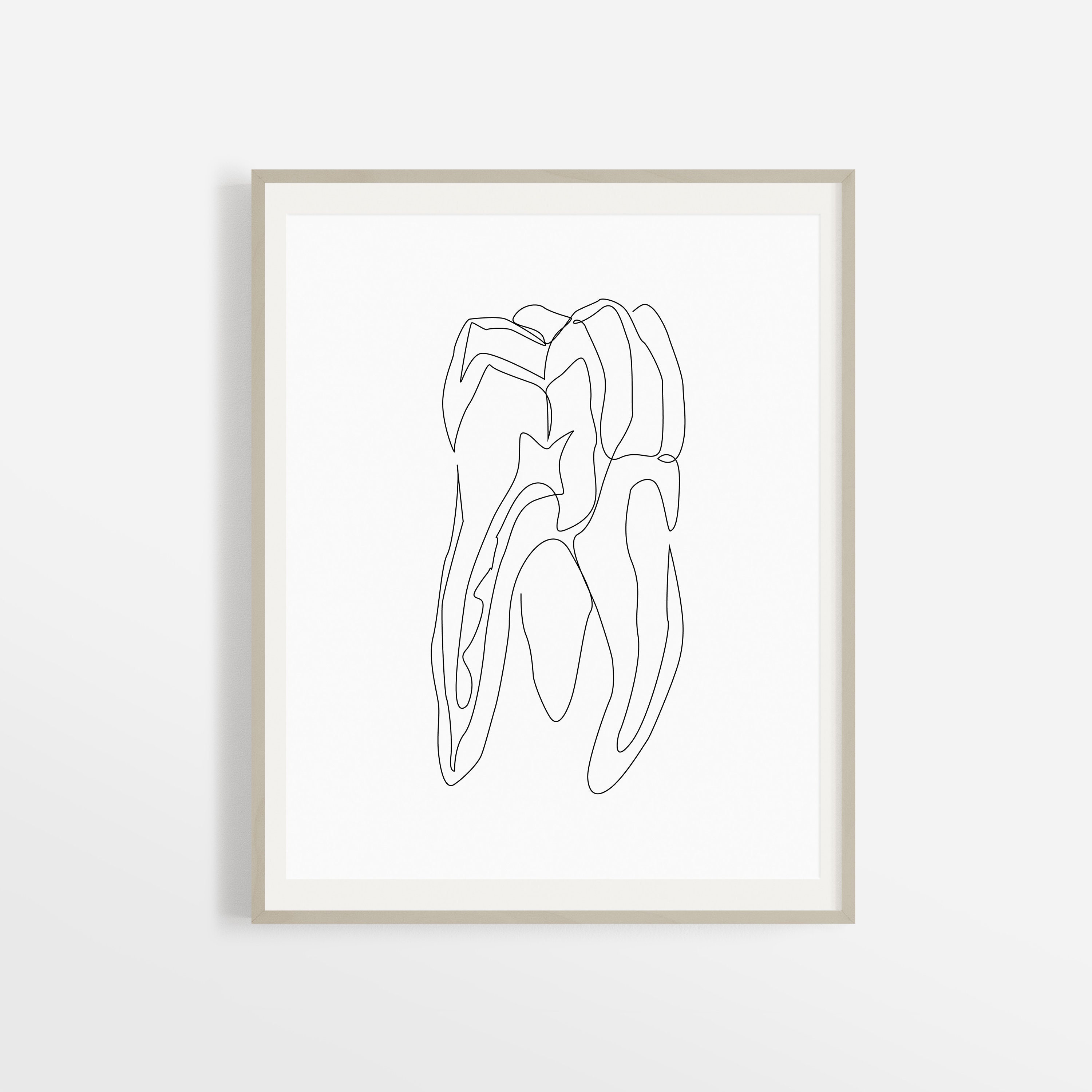 Abstract Tooth Line Drawing Minimalist Molar Wall Art Dental | Etsy