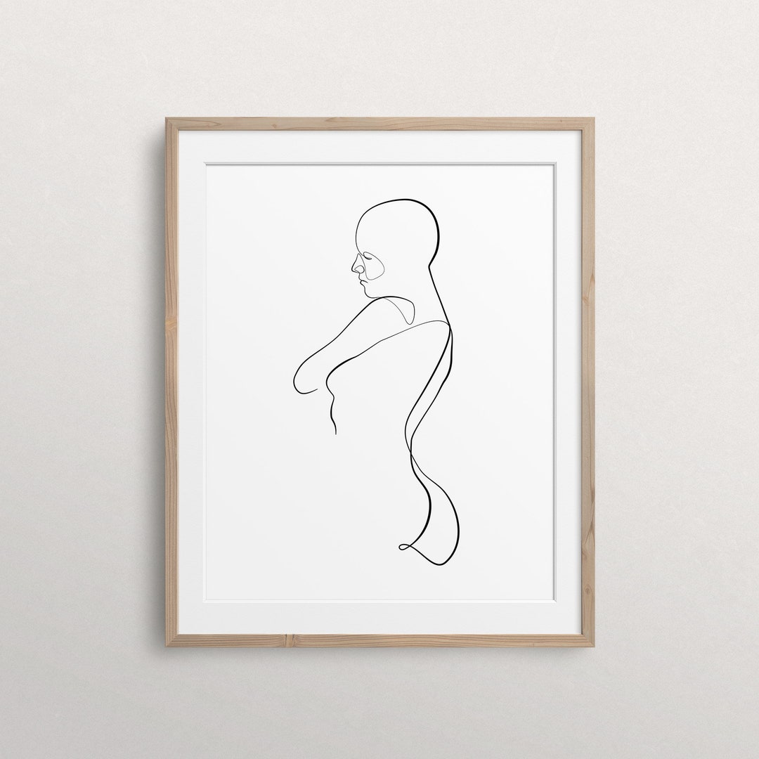 Woman One Line Art Female Body Printable Wall Art Feminine - Etsy