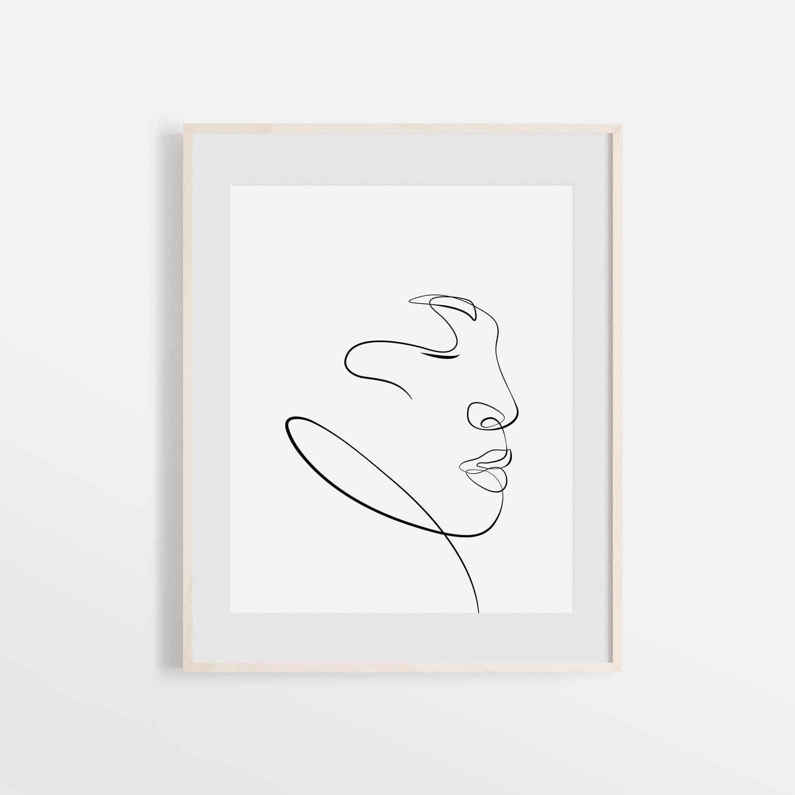Single Line Face Sketch One Line Drawing Facial Illustration - Etsy