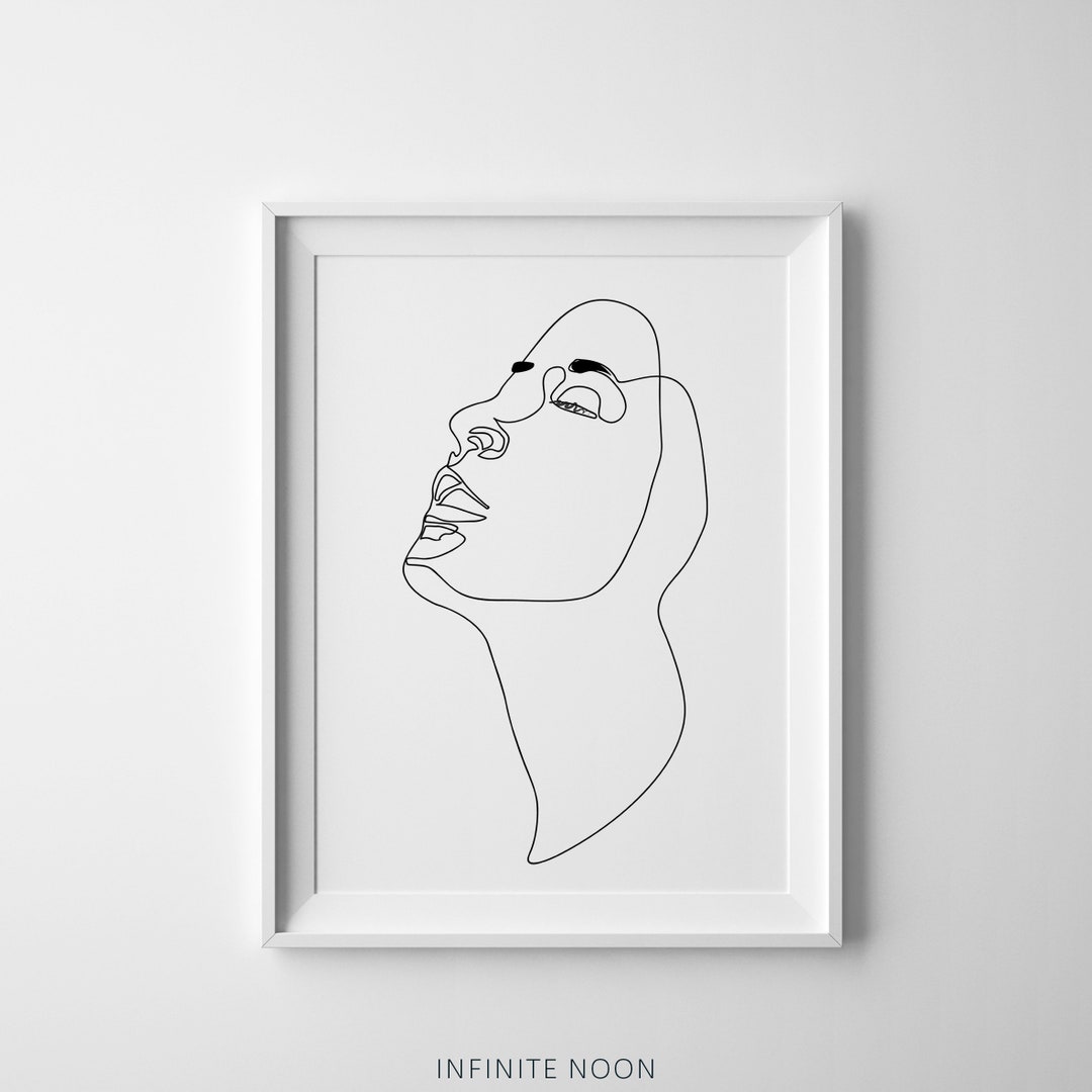One Line Minimal Female Face Line Printable Illustration, Feminine ...