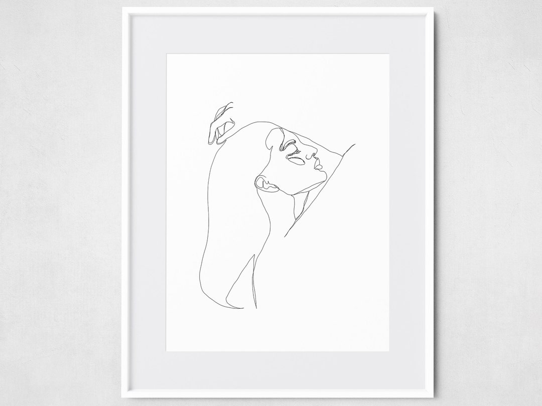 Single Line Woman Pose Printable Art, Rough Fashion Sketch, Digital ...