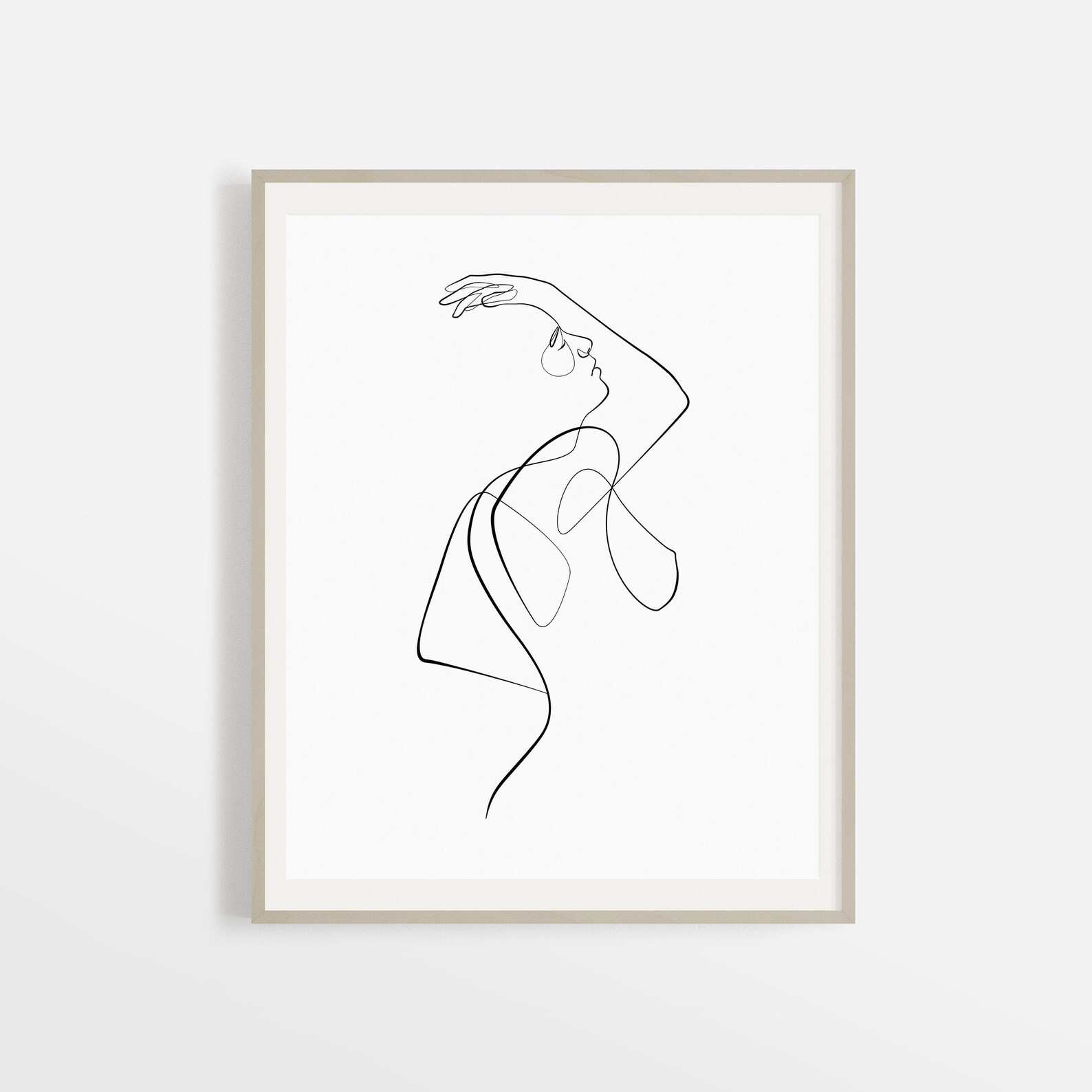 Minimal Woman Body Drawing, Abstract Female Outline Poster, Nude Figure ...