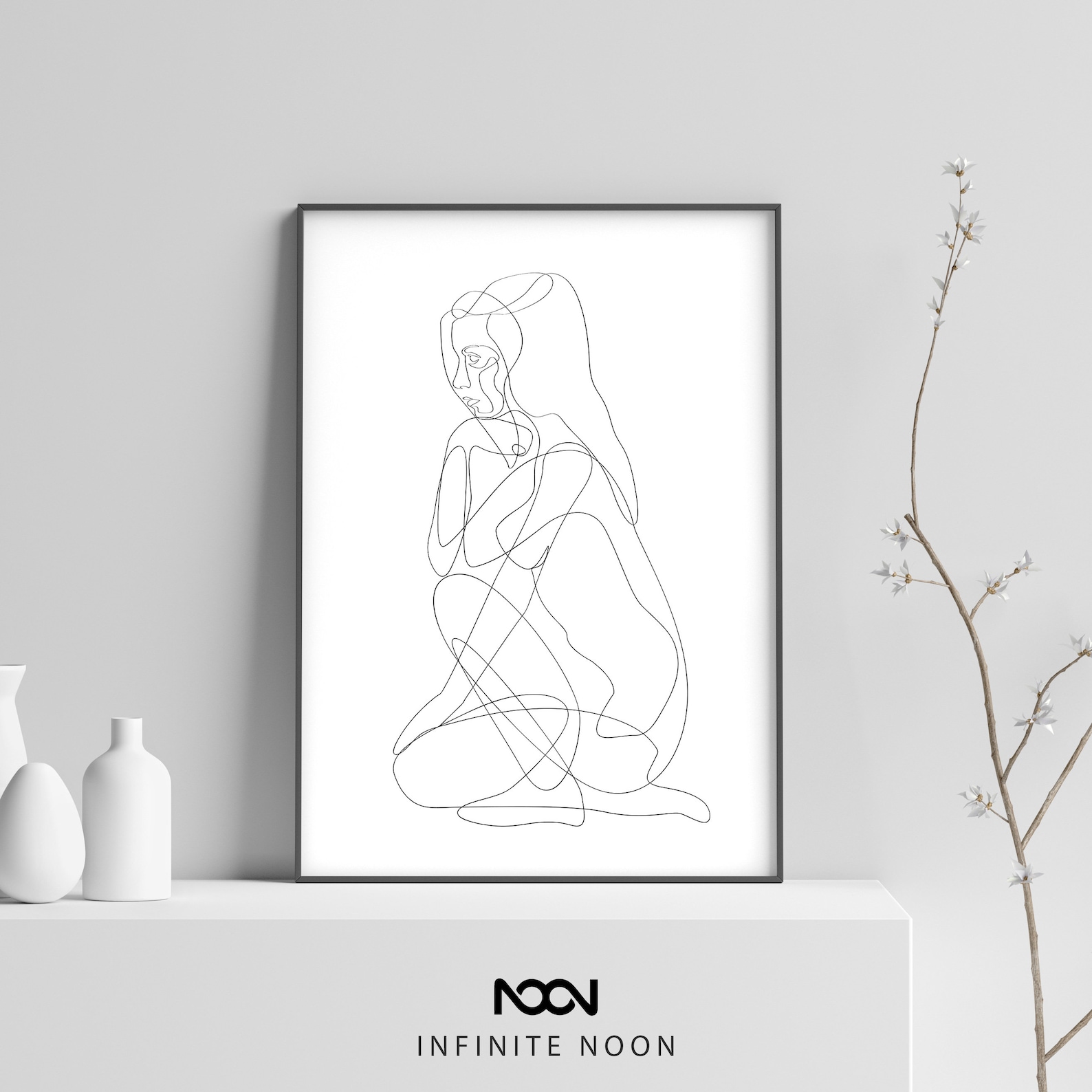 Abstract Line Drawing Printable Art Woman Wall Art Digital | Etsy
