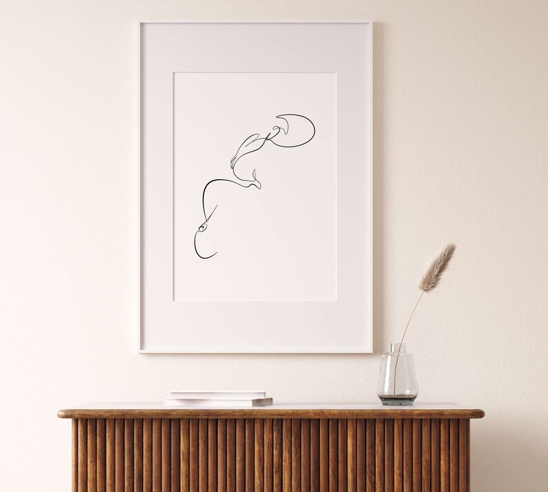 Line Art Woman Torso, Female Body Chest Drawing, Abstract One Line ...