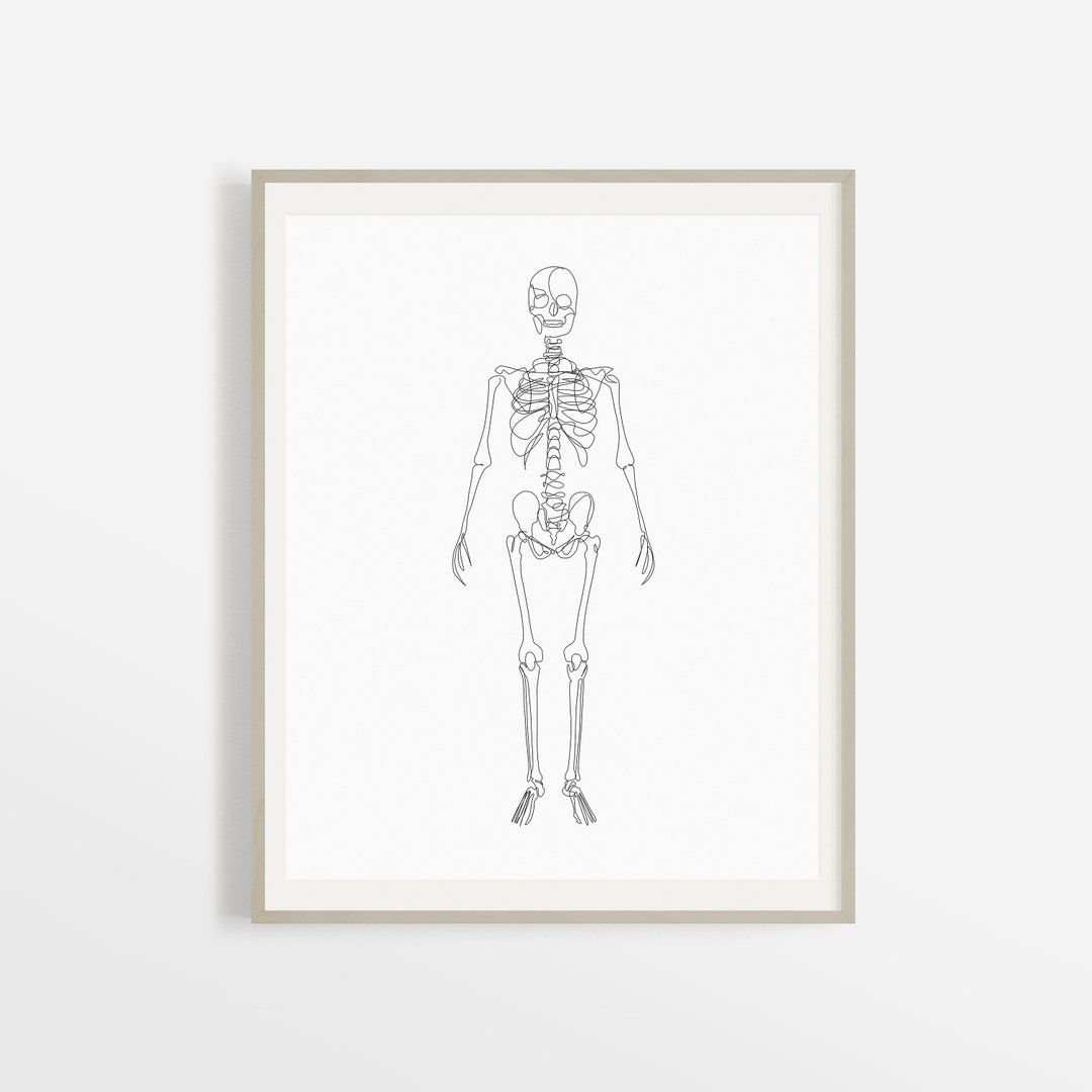 Full Human Skeleton Body Artwork, Abstract Skeletal System Printable ...