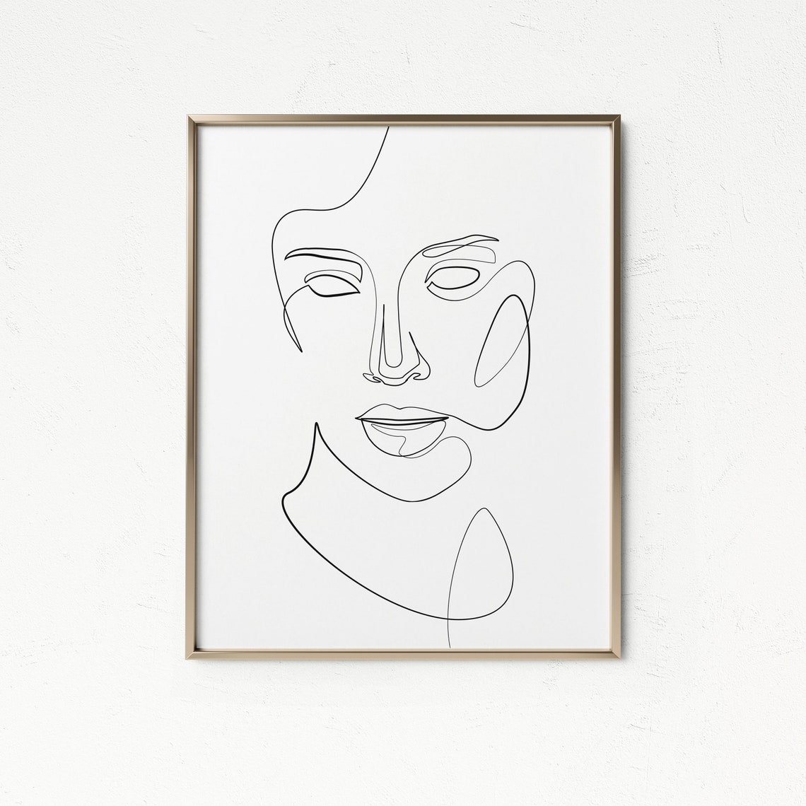 Face Line Drawing Figure Minimal One Line Illustration | Etsy