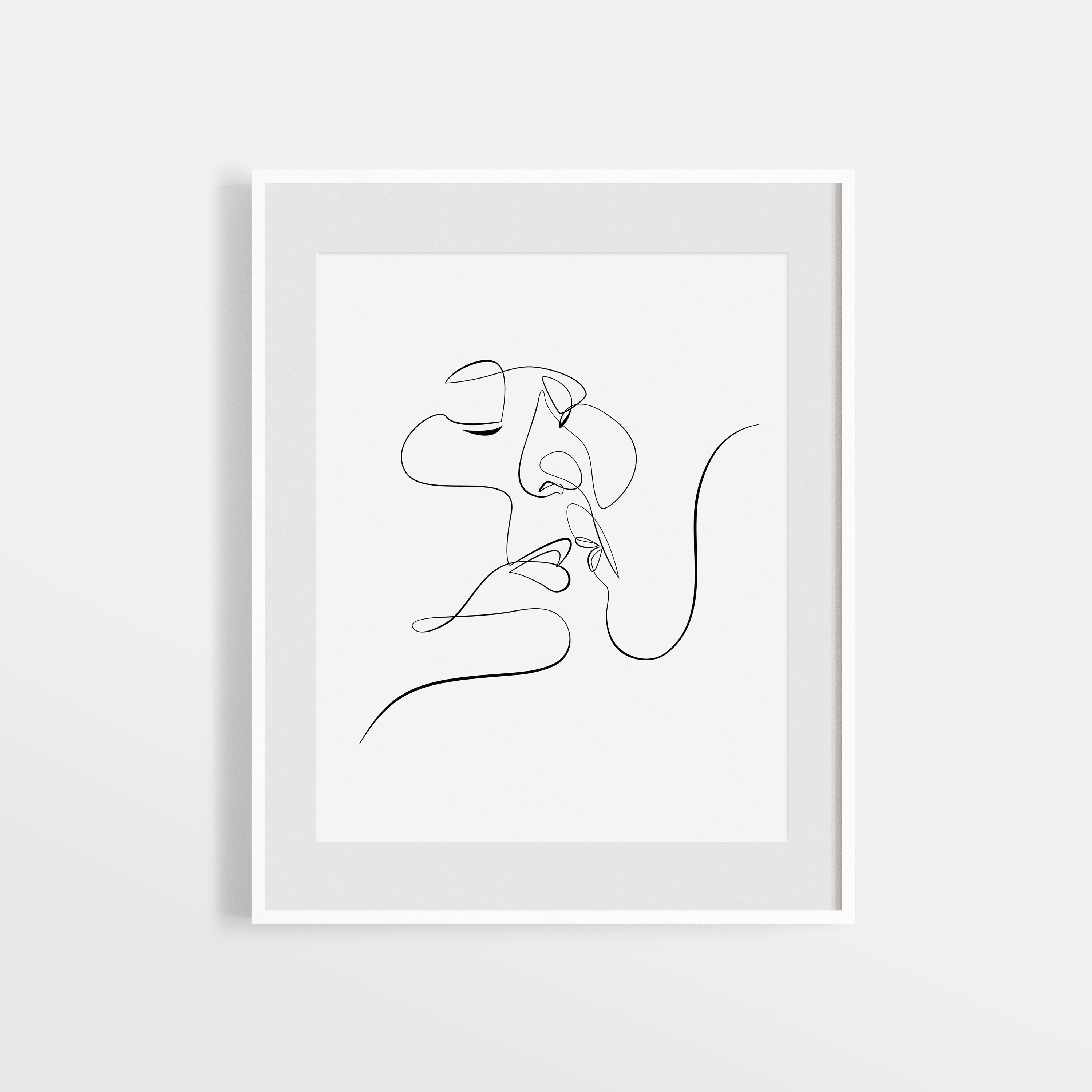 Face Drawing Print Set of 2, Abstract Face Figure Printable Wall Art ...