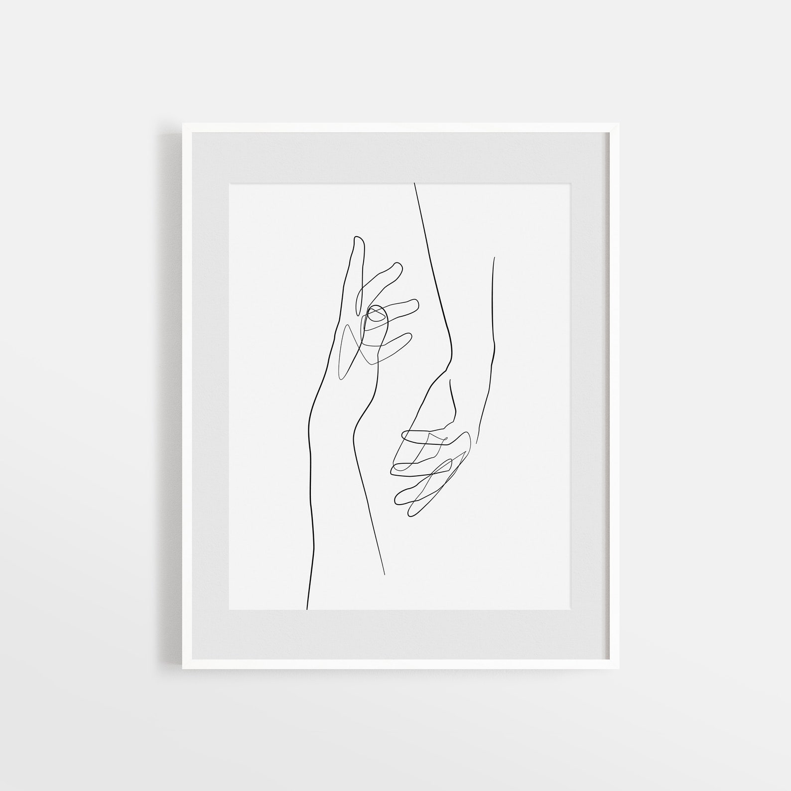 Minimal Hand Line Art Print Simple Drawing Artwork Couple - Etsy
