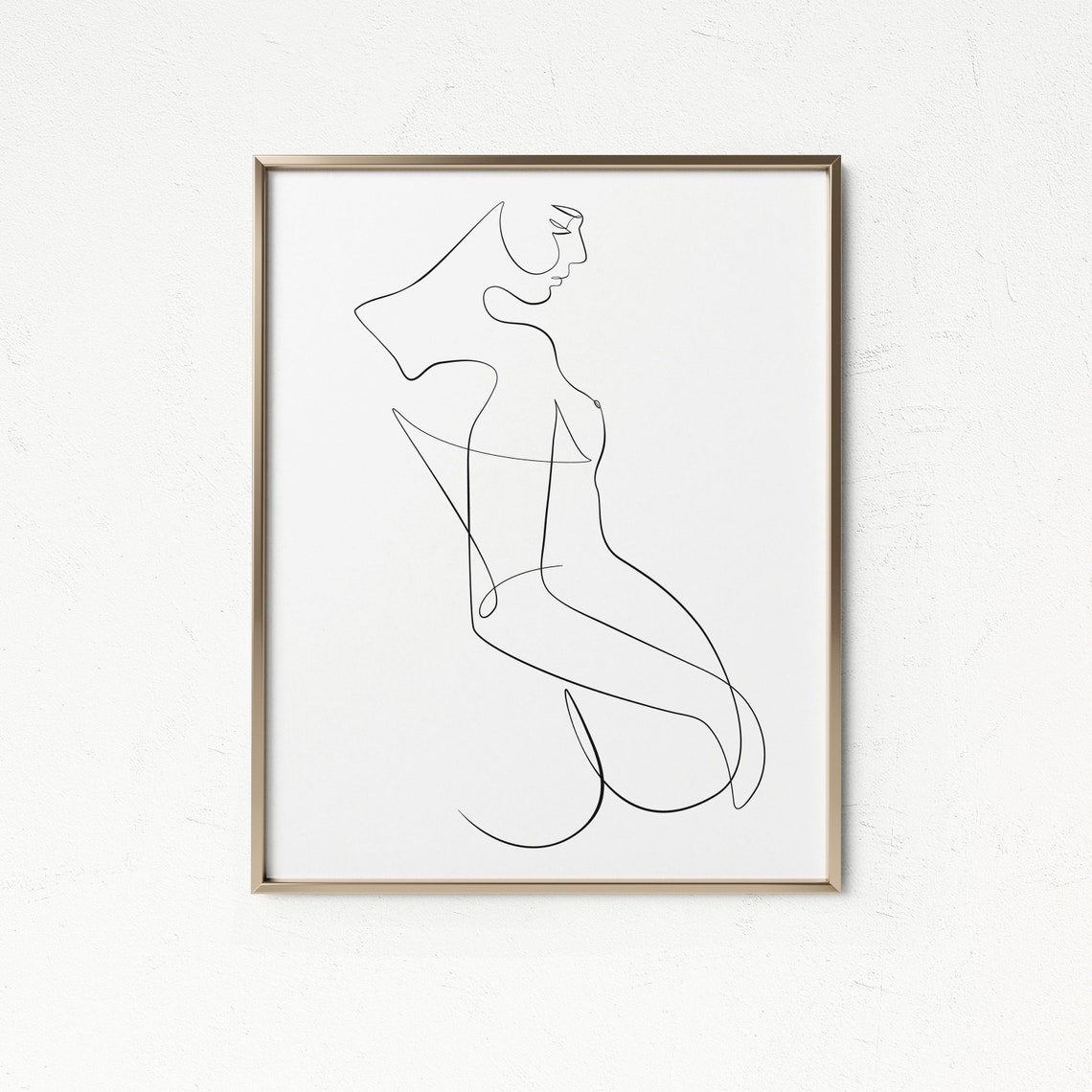 Woman Body Sketch Printable Art Female Figure Drawing One | Etsy