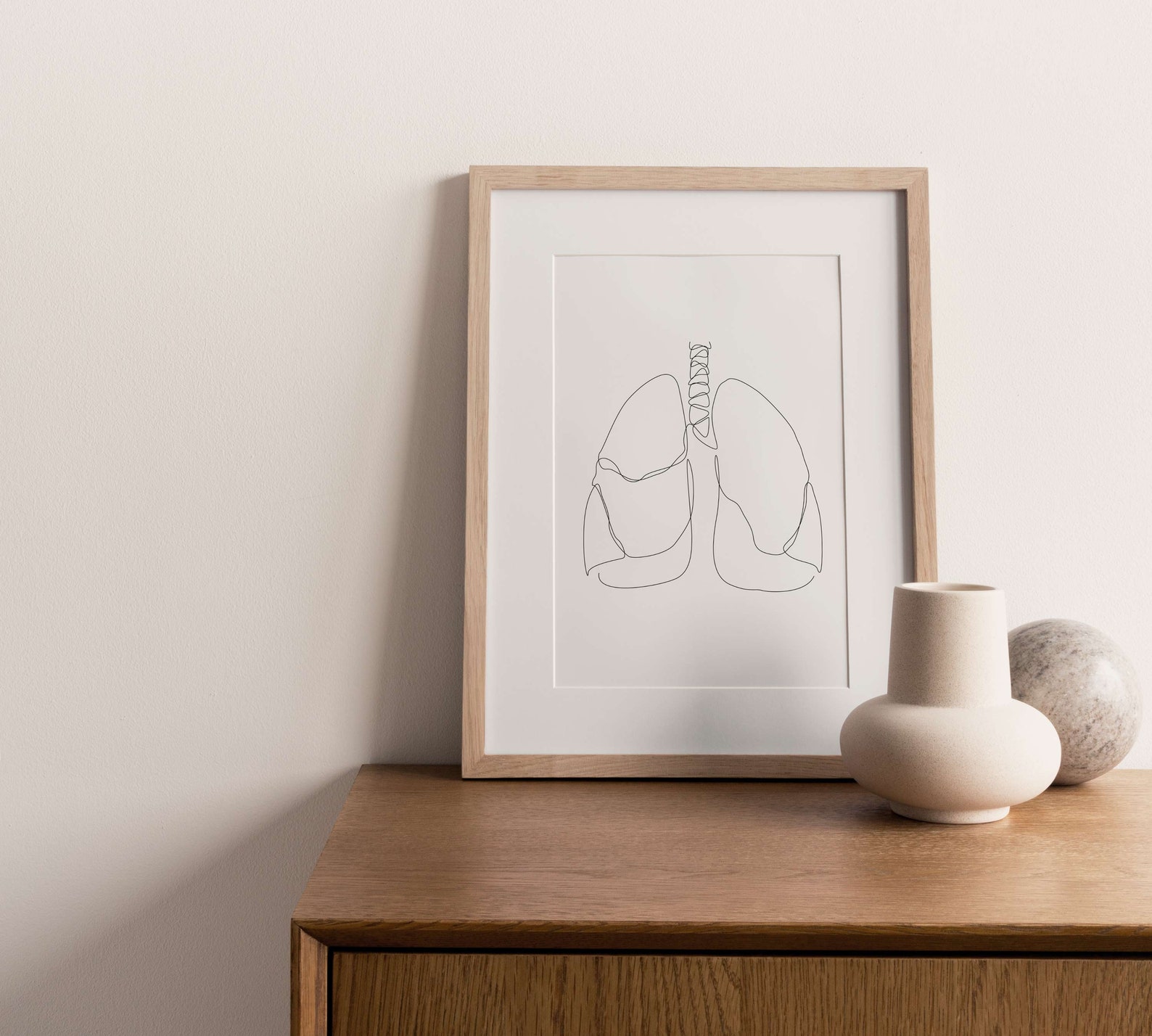 Abstract Lung Line Art Printable, Minimalist Respiratory One Line ...
