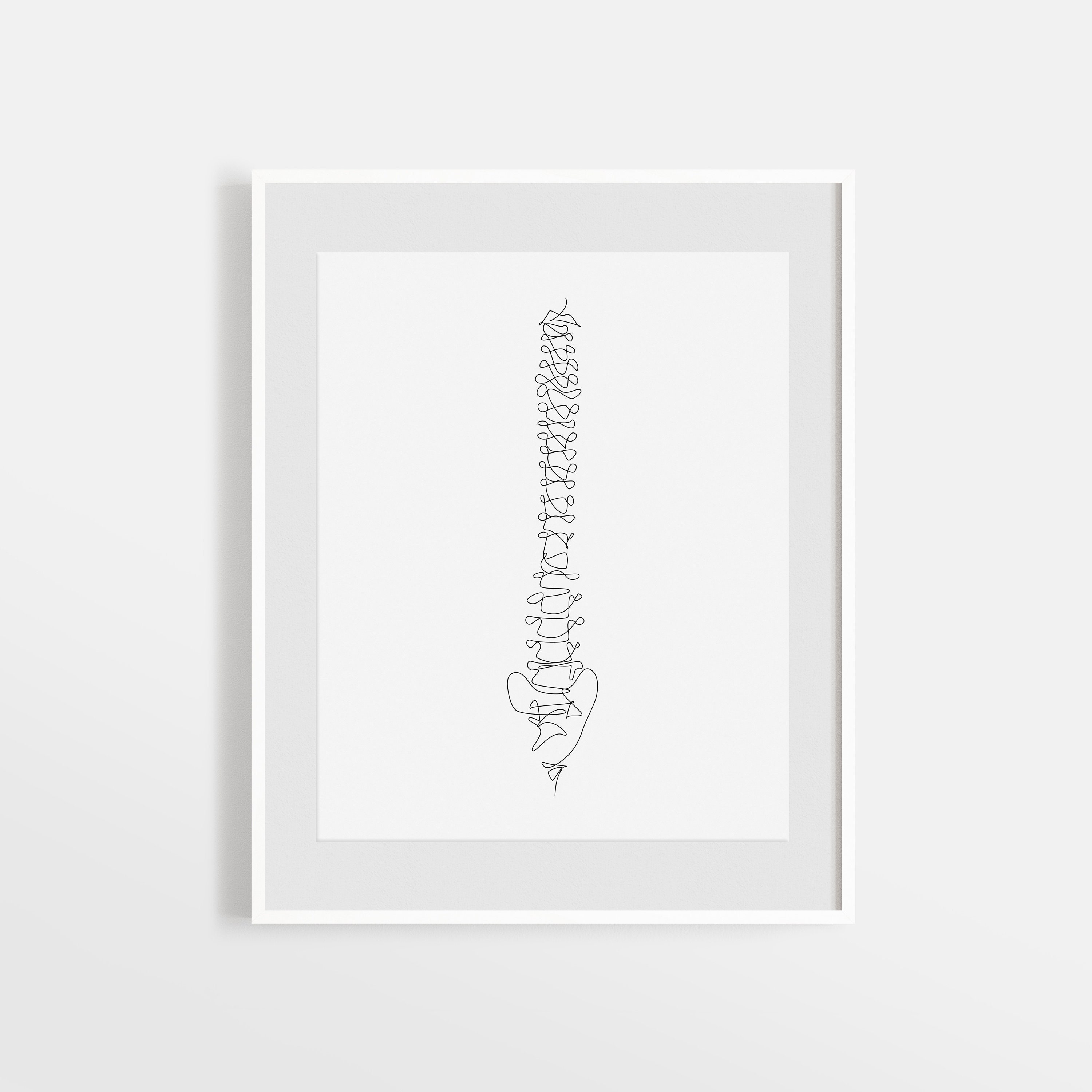 Simple Abstract Spine Wall Art, Chiropractic Art Print, Medical Anatomy ...