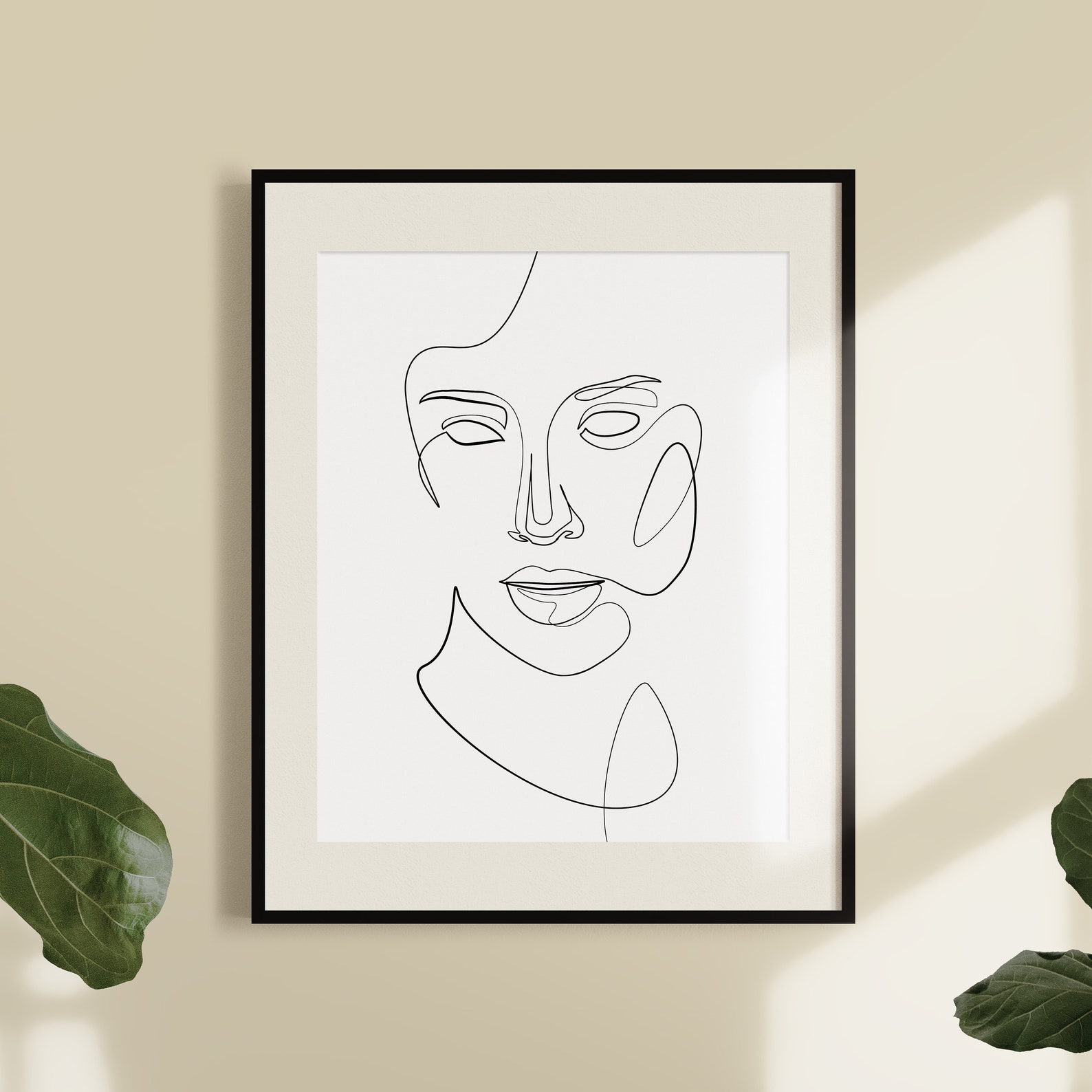Face Line Drawing Figure, Minimal One Line Illustration, Minimalist ...