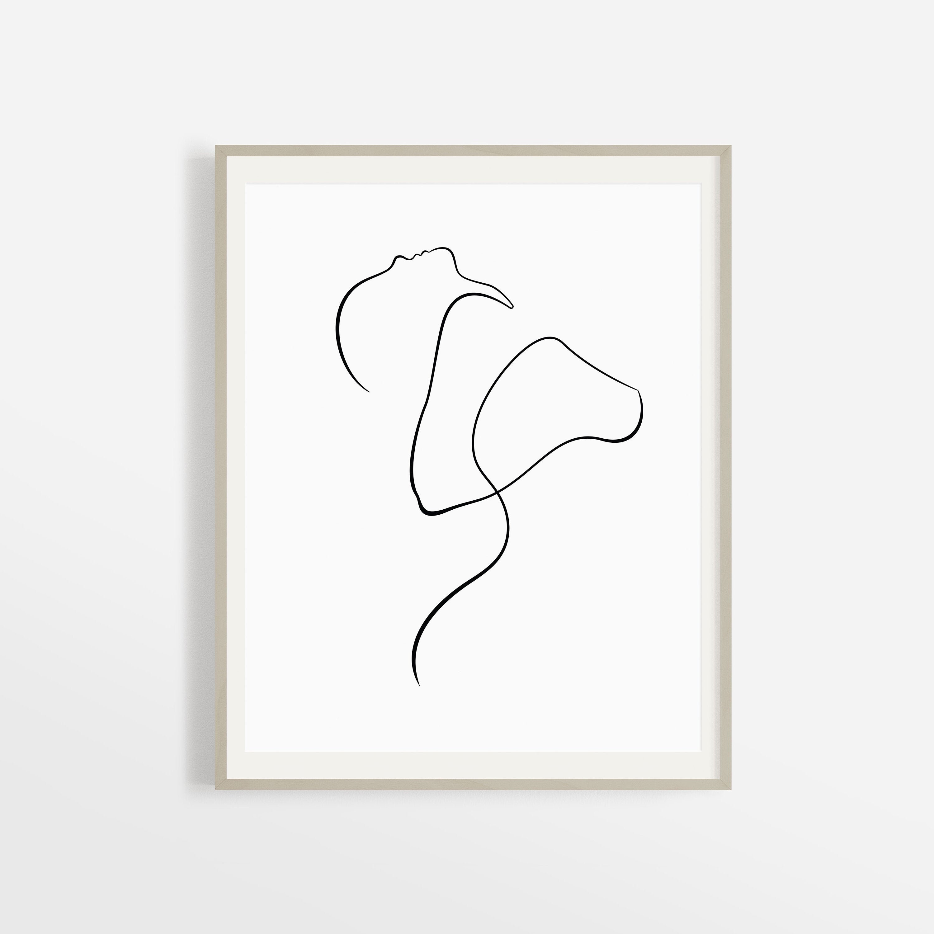 Abstract One Line Woman Drawing Female Figure Silhouette | Etsy