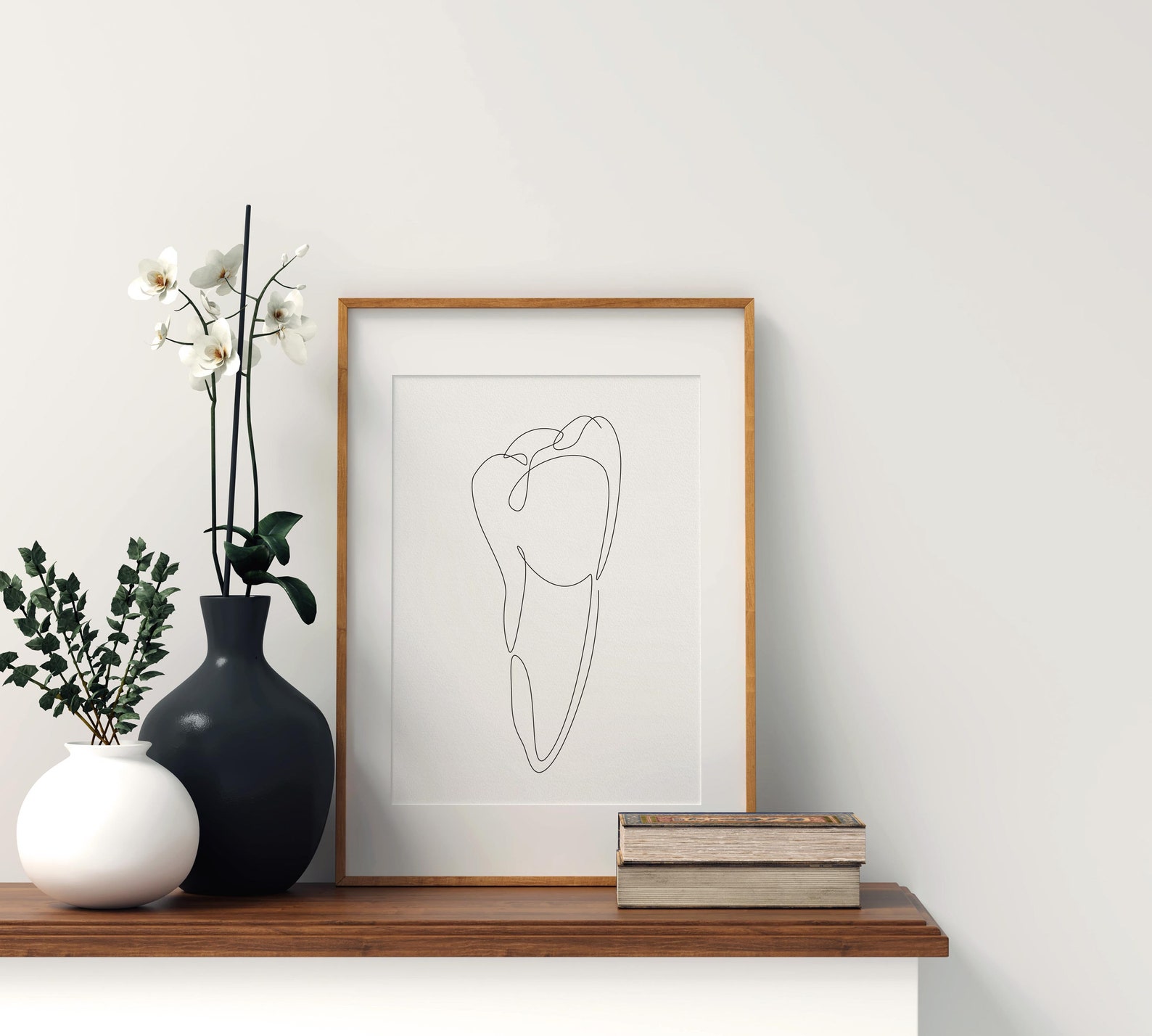 Minimalist Premolar Tooth Art, Molar Drawing Artwork, Dental Printable ...