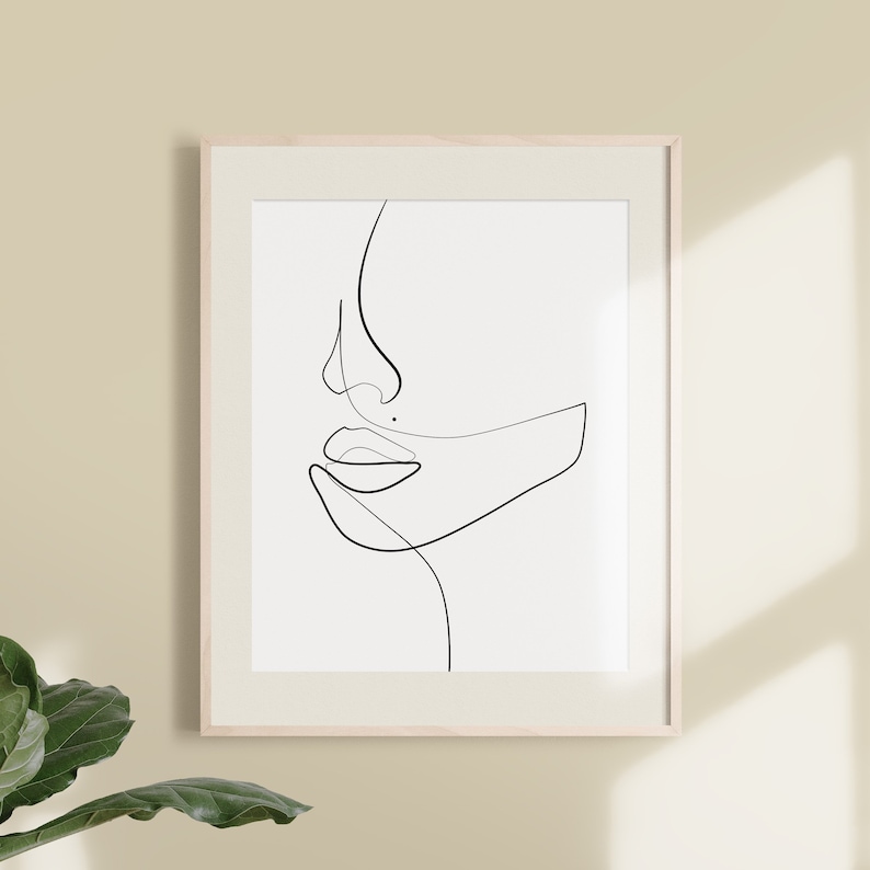 Woman One Line Drawing Face Figure Abstract Simple Line - Etsy