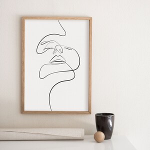 Abstract Female Face Print, Printable One Line Drawing, Feminine ...