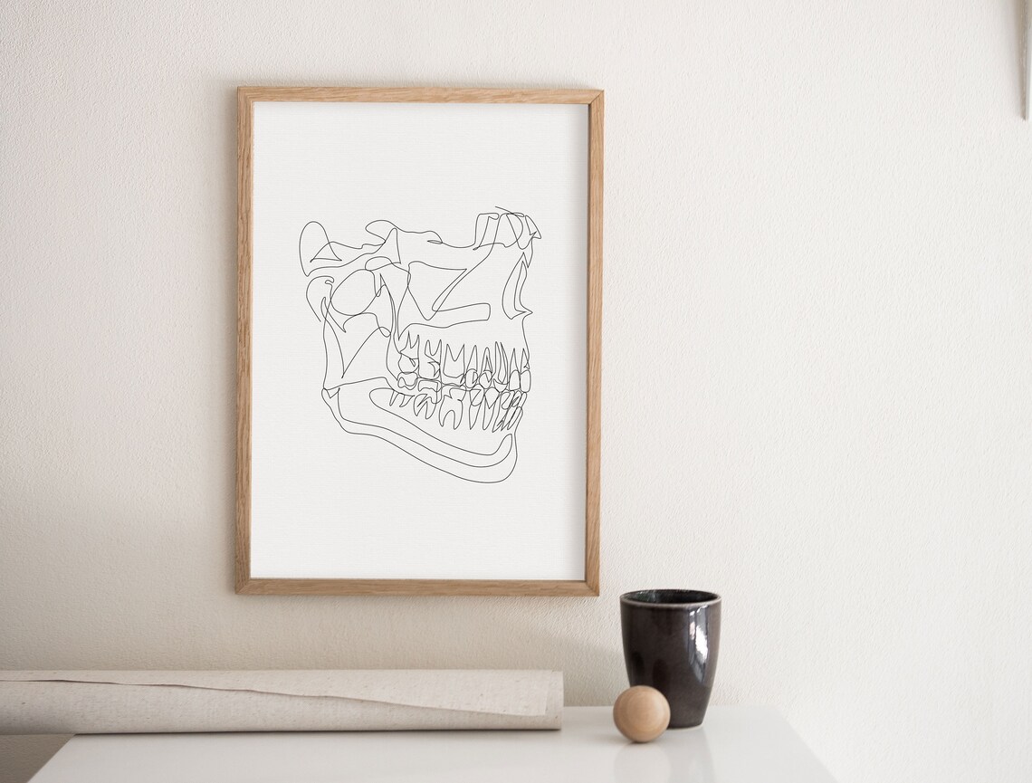 Abstract Skull Teeth Wall Art Printable Dental Art Print - Etsy