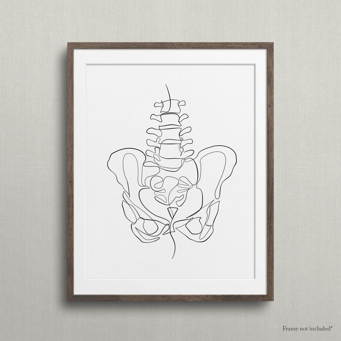 Abstract One Line Pelvis Art Print, Human Pelvis Wall Art, Medical Art ...