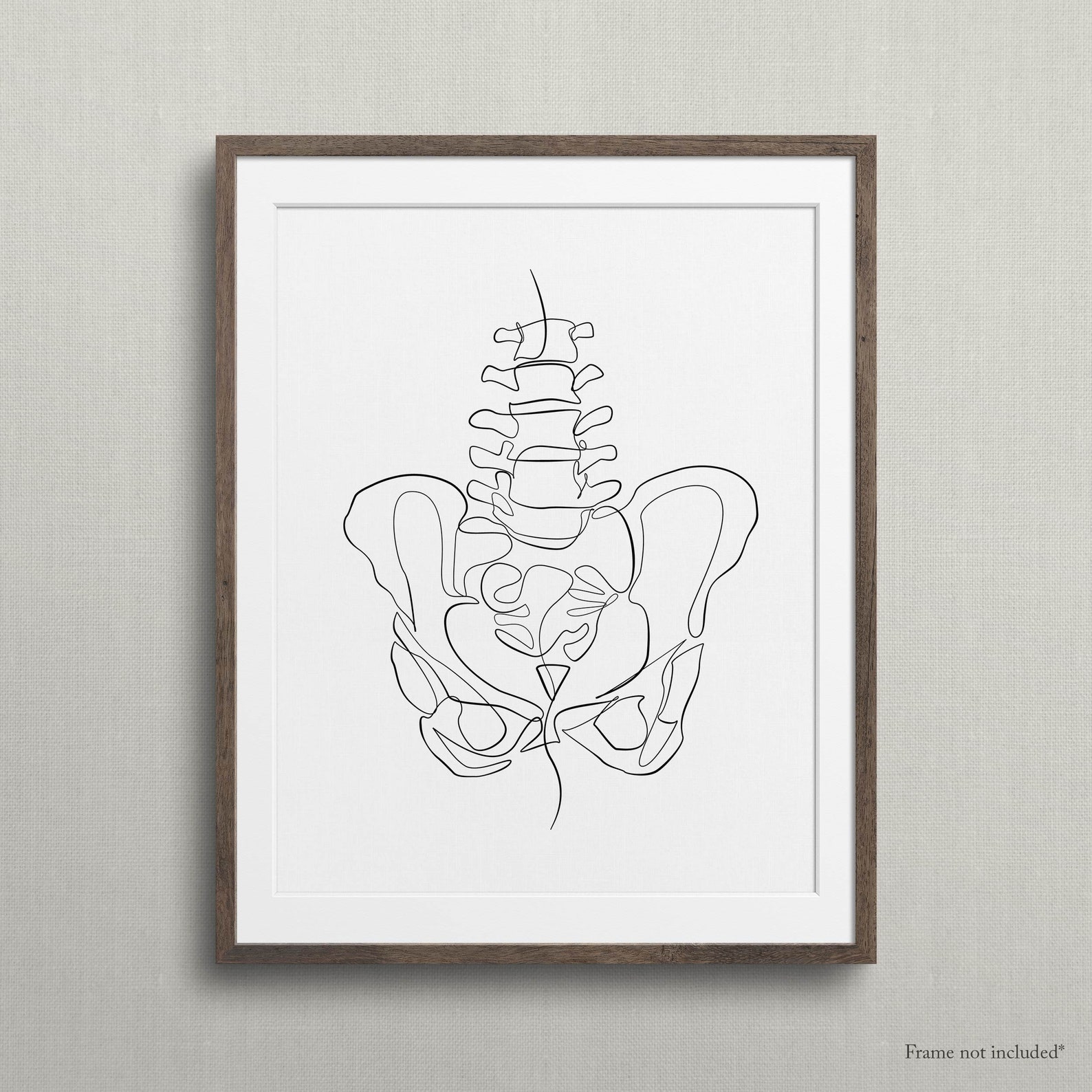 Abstract One Line Pelvis Art Print, Human Pelvis Wall Art, Medical Art ...