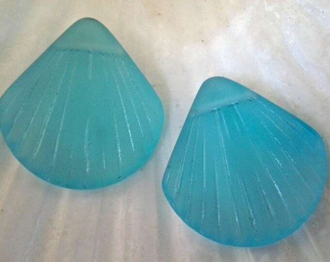 Frosted Turquoise Bay Aqua Large Clamshell Sea Glass - Etsy