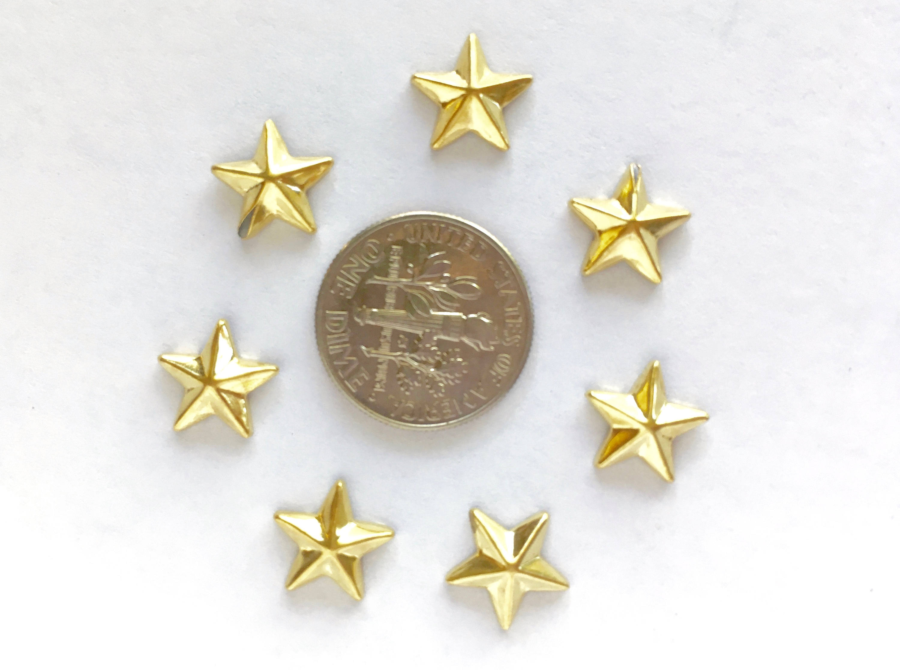 10mm Gold Metal Star Shaped Studs Hot Fix HotFix Iron On or | Etsy