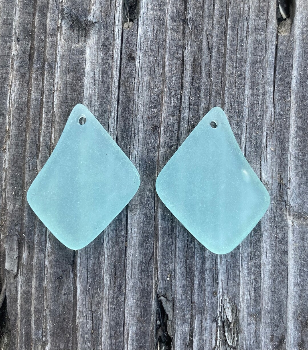 Sea Glass Beach Glass - Frosted Dark Sea Foam Large Freeform Top ...