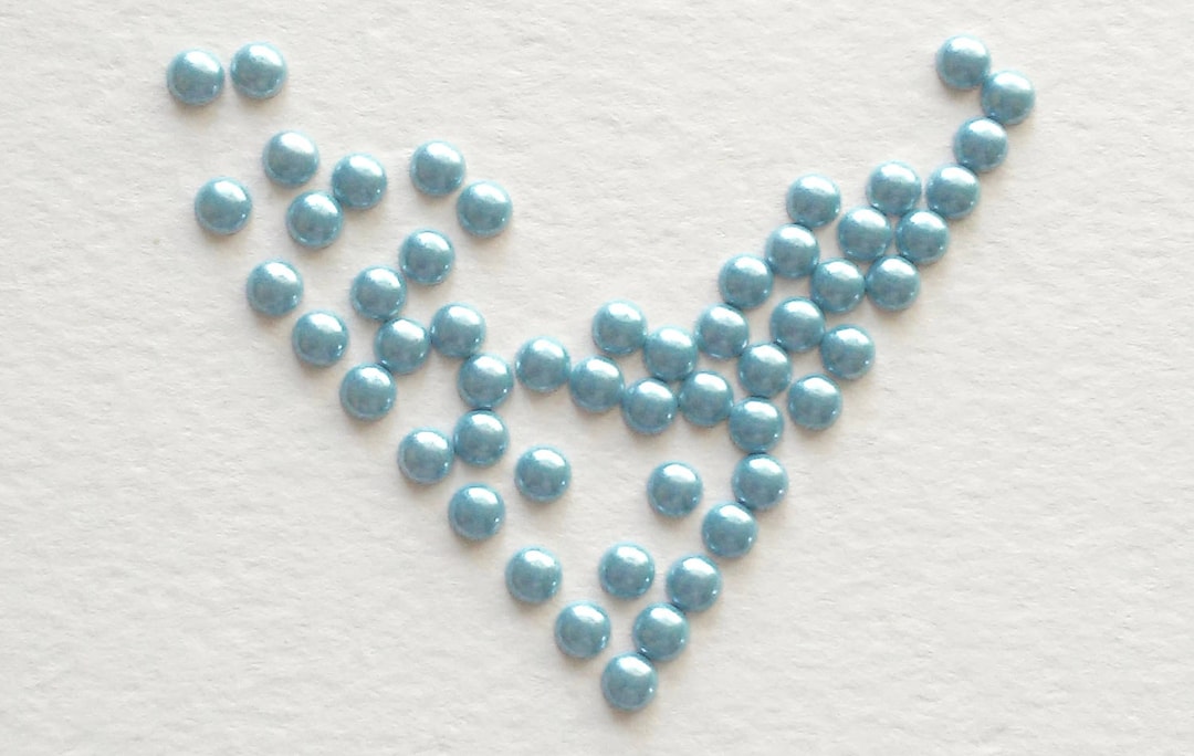 Lt. Aqua Blue Pearl Studs: 5mm Round Dome Hot Fix - 100 Pcs - Etsy
