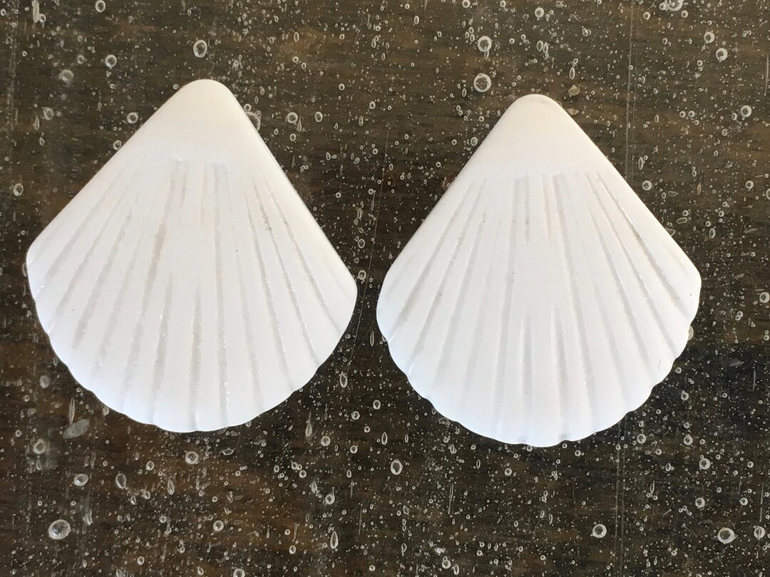 Frosted White Clamshell Sea Glass Pendant Bead: Recycled Beach Glass ...