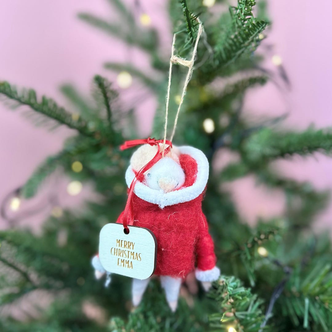 Personalised Mouse in Puffer Jacket Decoration - Etsy