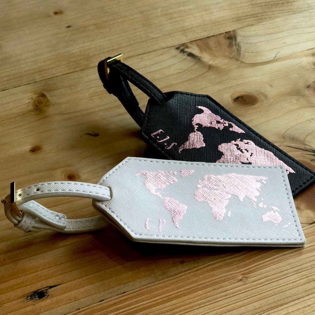 Personalised World Map Luggage Tag - Etsy