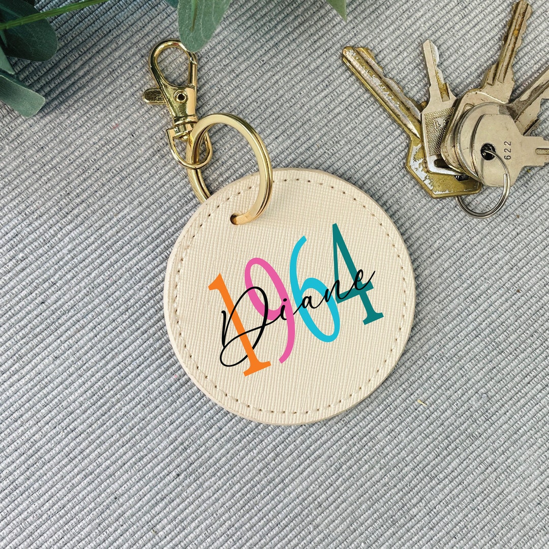 Personalised 60th Birthday Birth Year Keyring - Etsy