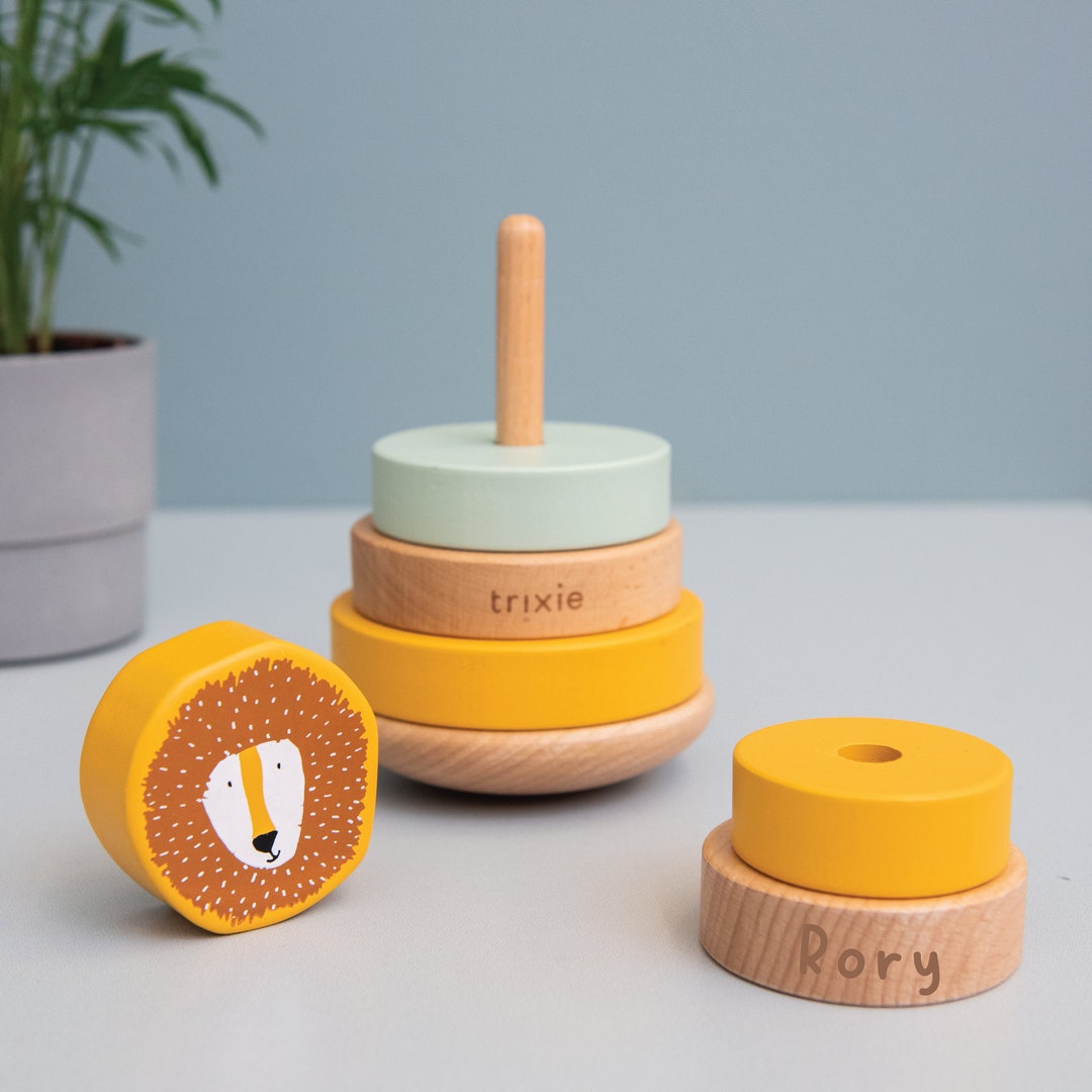 Personalised Wooden Lion Stacking Toy - Etsy