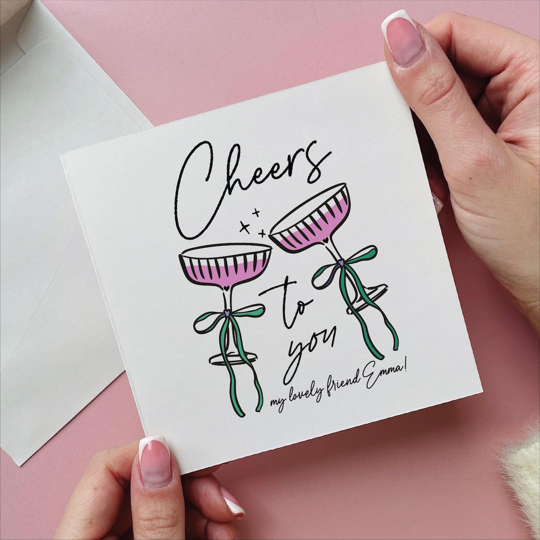 Personalised Cheers to You Card - Etsy