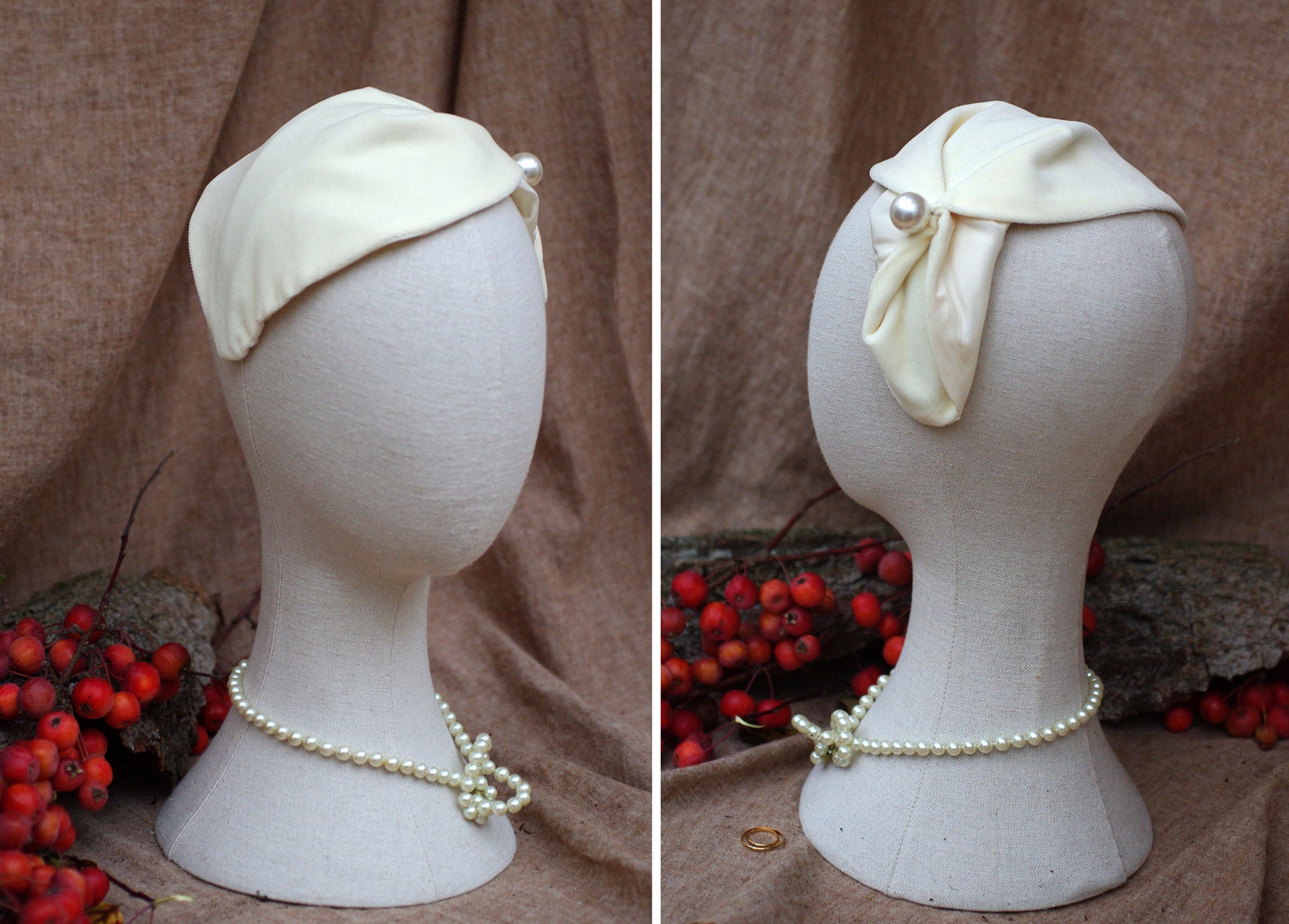 Vintage Wedding: Customizable Bridal Half Hat Velvet & Silk // - Etsy