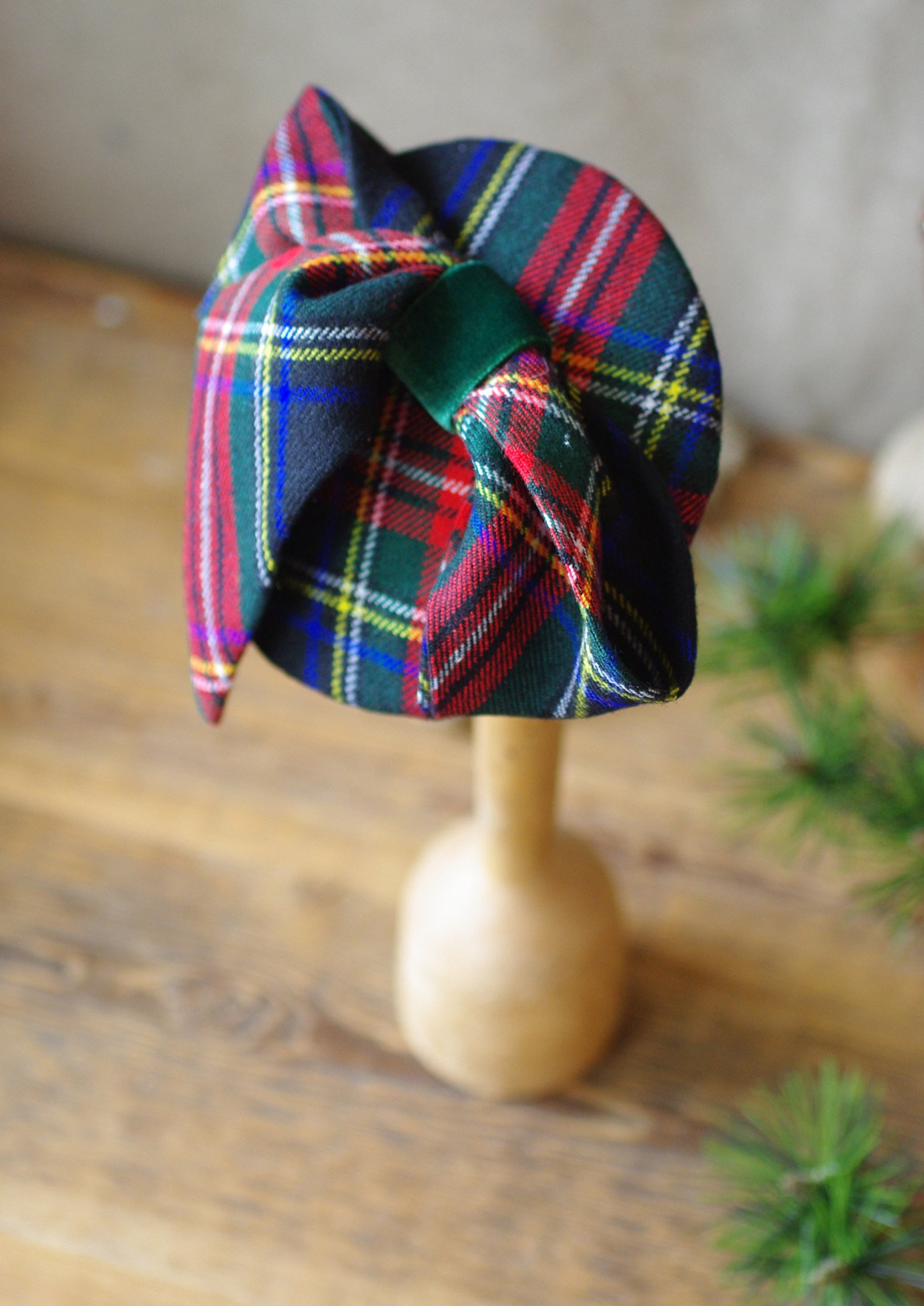 Tartan Fascinator. Pillbox With Bow. Orig. Scottish Wool. Vintage ...
