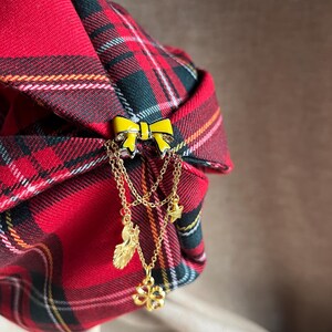 RED TARTAN Classic Plaid Checked Headband // Scottish Half Hat ...