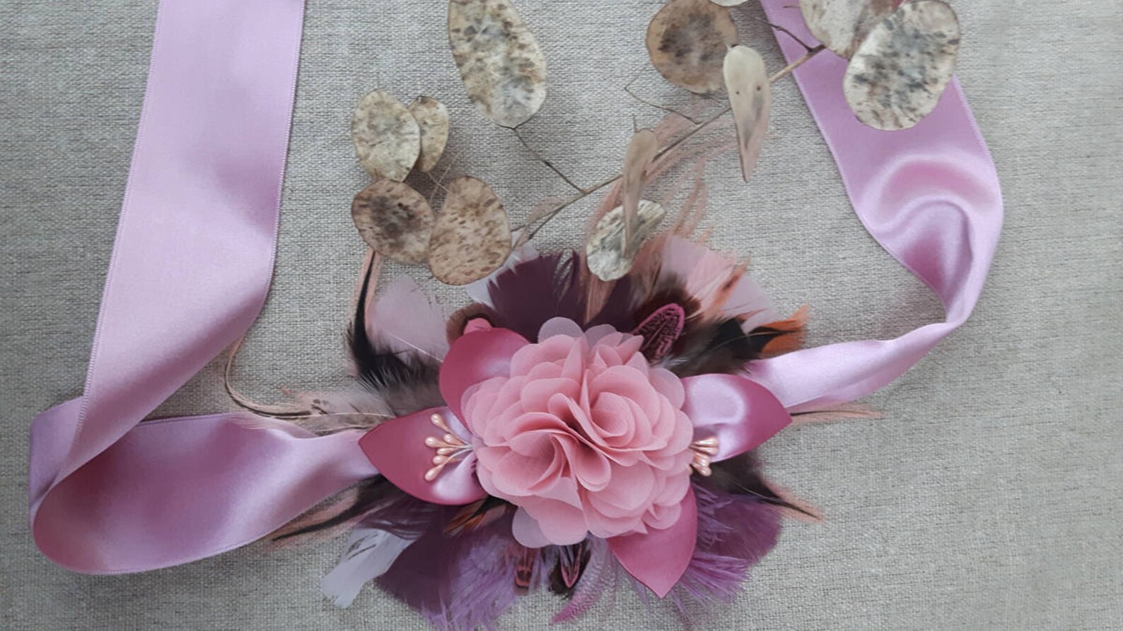 Bridal Sash Wedding Dusky Pink Pastel Belt Flower Sash Vintage Etsy