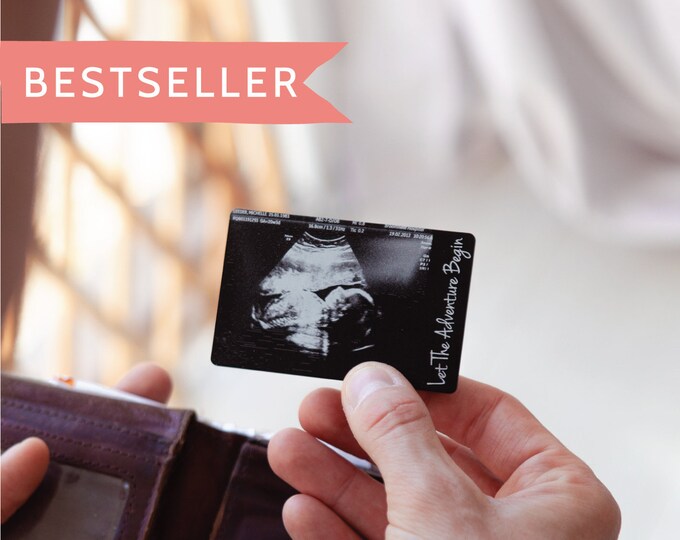 Baby Scan Wallet Keepsake Card Metal Wallet Card Baby Scan Photo ...