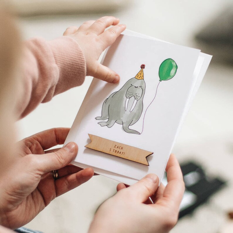 Personalised Happy Birthday Card Walrus Card Best Friend - Etsy