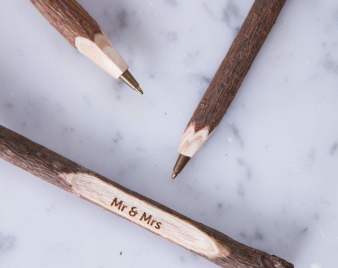 Engraved Twig Ballpoint Pen Wedding Signing Pen Pen for Wedding 5th ...
