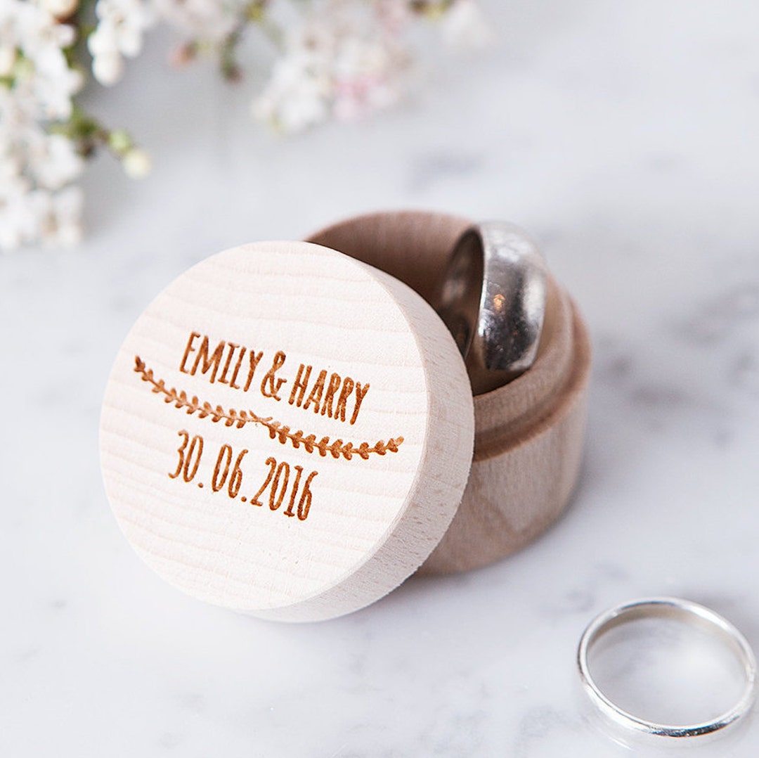 Engraved Wooden Ring Box Engraved Ring Box Wedding Ring - Etsy