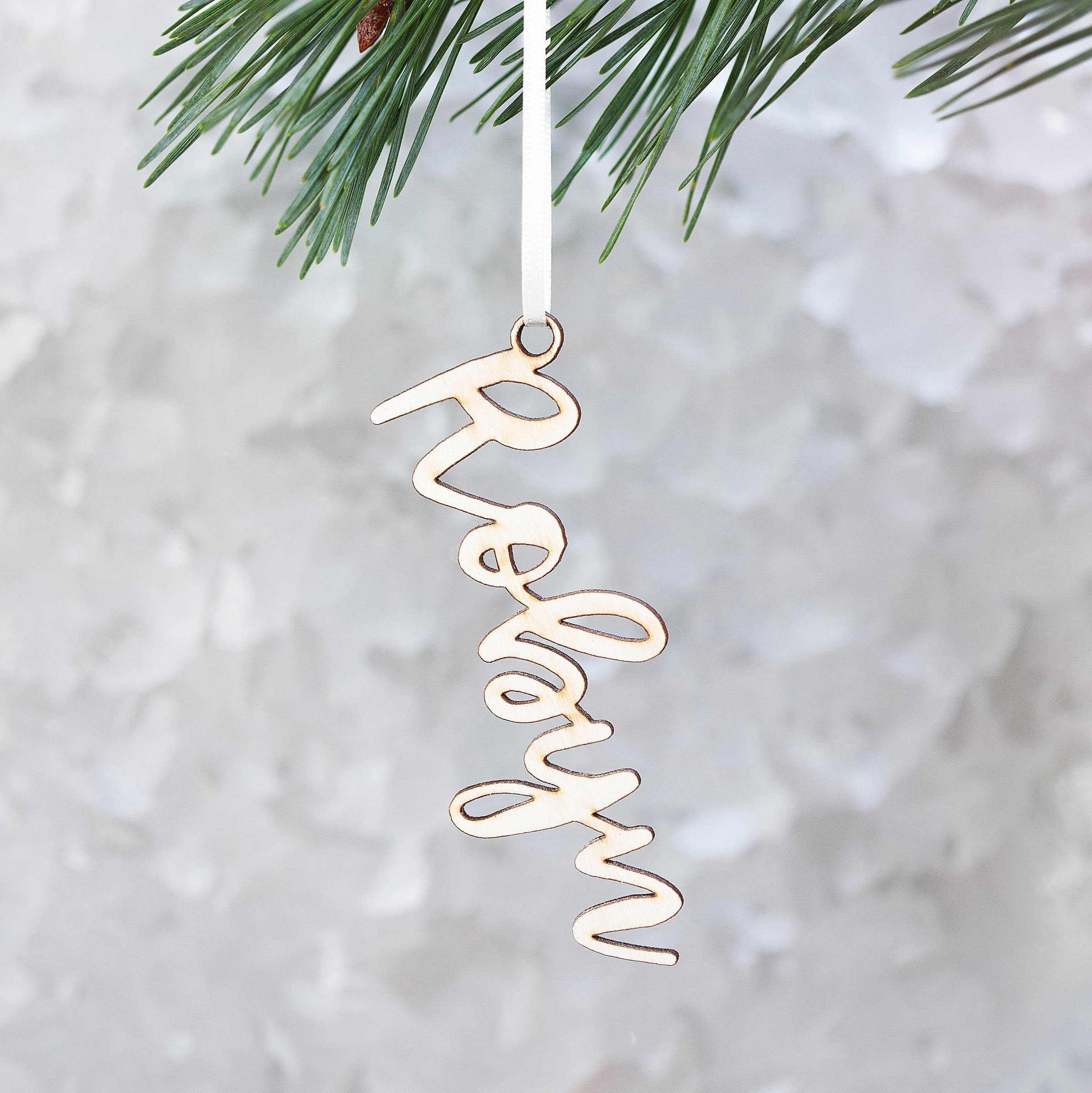 Personalised Modern Name Decoration Name Bauble Wooden - Etsy UK