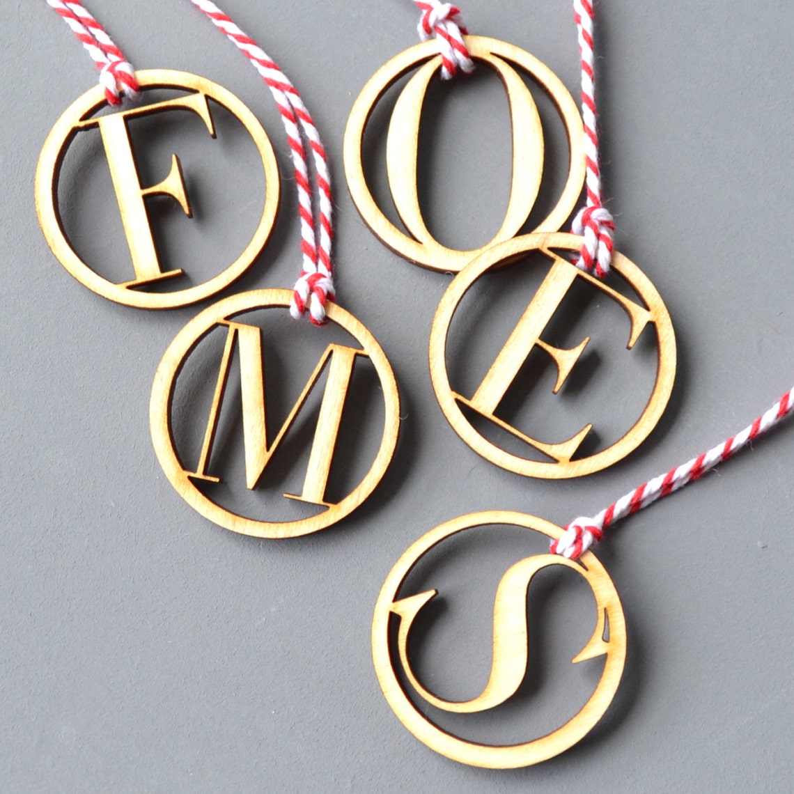 Initial Wooden Gift Tags 5th Anniversary Gift Initial Gift - Etsy