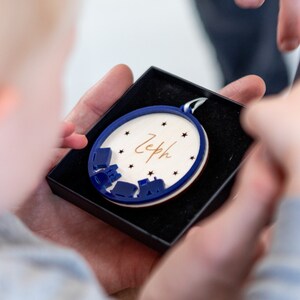 Personalised Christmas Train Bauble Decoration Name Bauble First ...