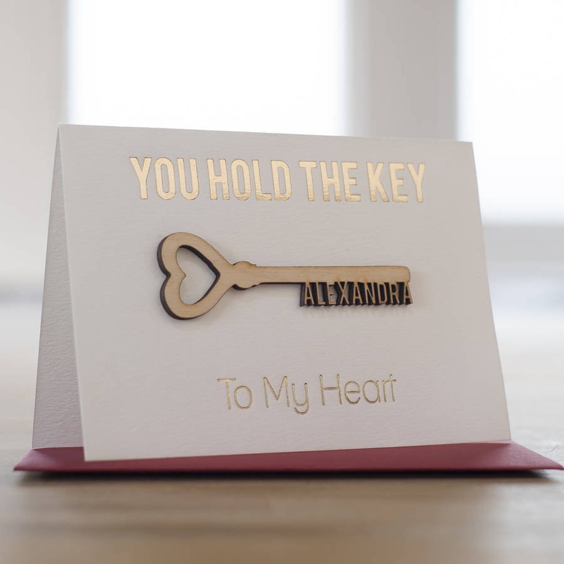 Personalised 'key to My Heart' Valentines Card 5th - Etsy UK